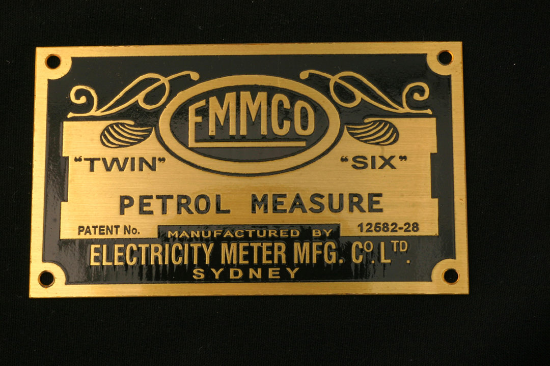 ID110 Bowser Red Sentry Large brass nameplate | Roadside Relics