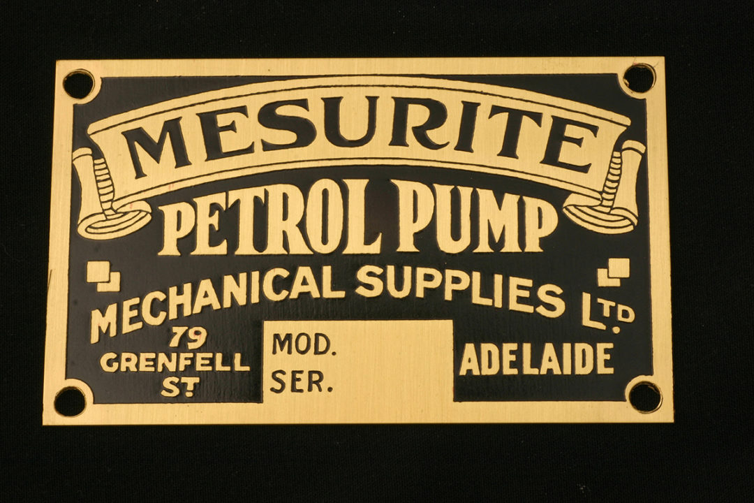 ID65 Mesurite Petrol Pump ID Plate | Roadside Relics