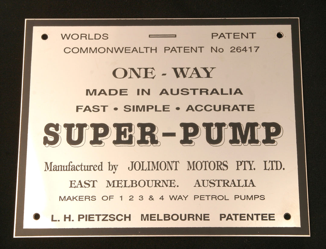 ID110 Bowser Red Sentry Large brass nameplate | Roadside Relics