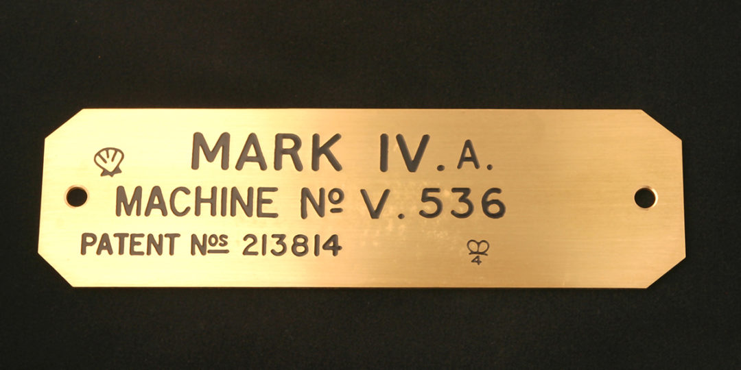 ID77 Shell-Mex Mark IV.A. Brass ID plate | Roadside Relics