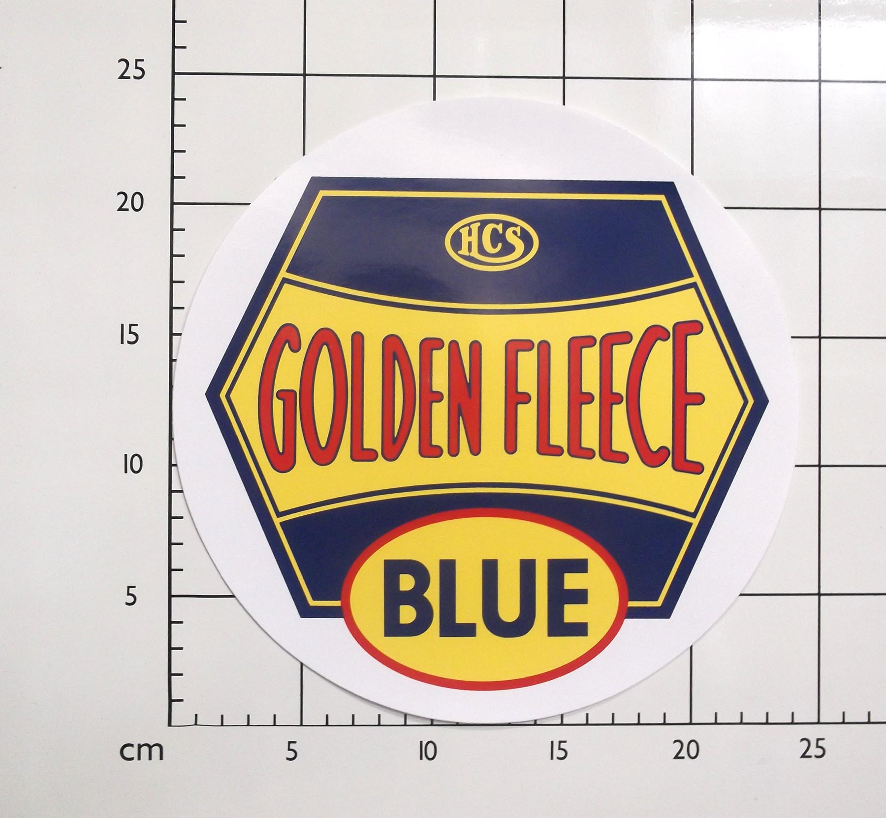 PD82 GF Hex Blue Decal round Roadside Relics