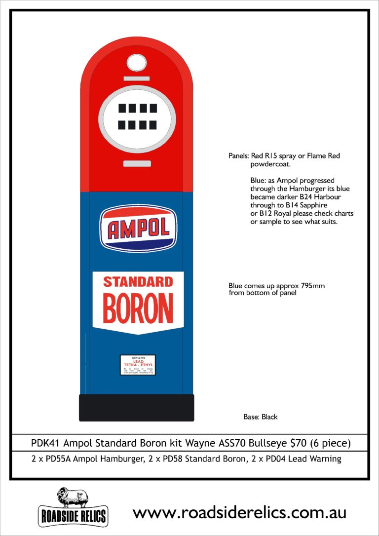 PDK41 Ampol Hamburger Standard Boron decal kit Wayne ASS70 Bullseye and ...