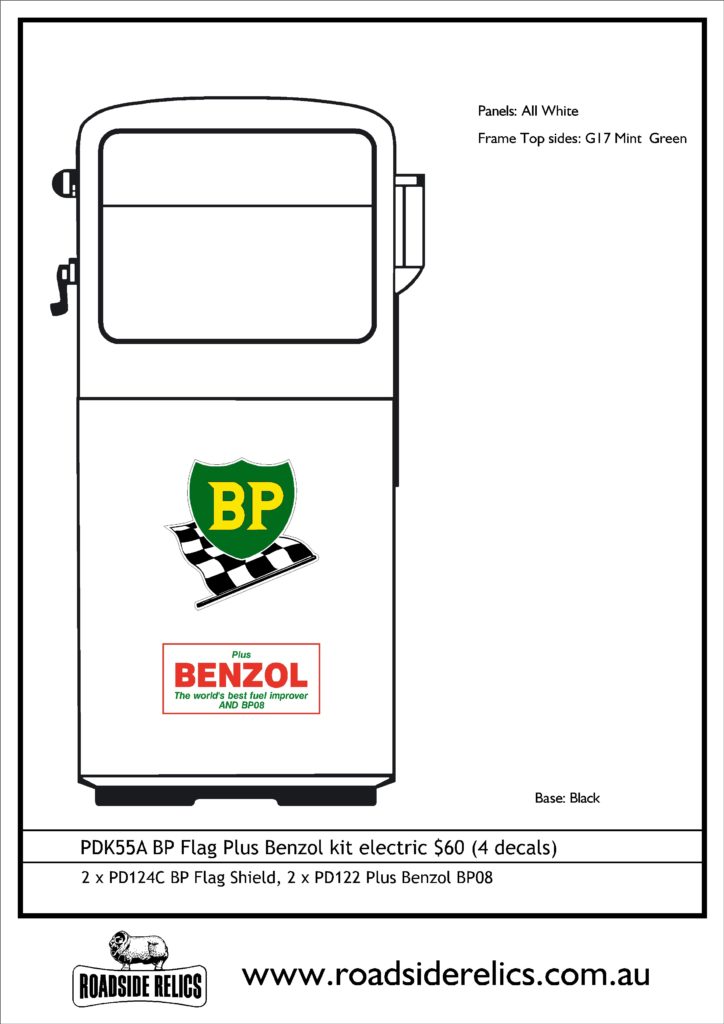 PDK55AW BP Flag decal kit electric (wide body) | Roadside Relics