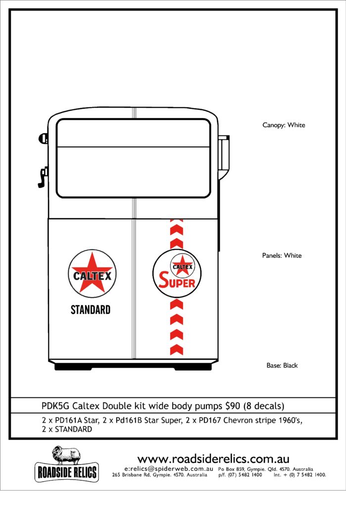 PDK5G Caltex STANDARD/SUPER double decal kit wide electrics. | Roadside ...