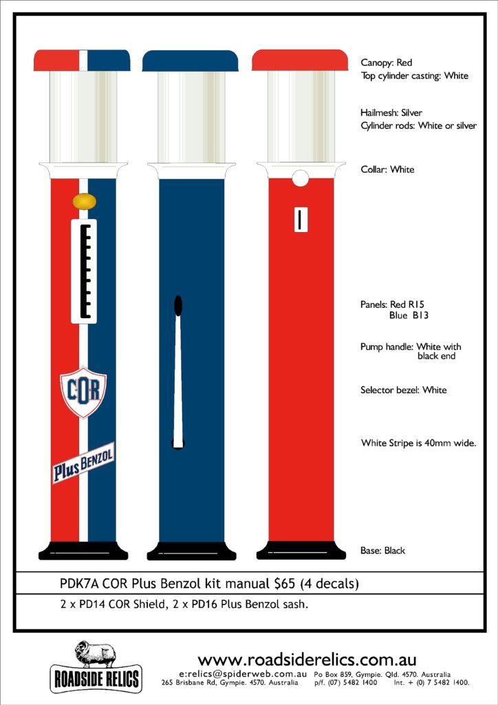 PDK7A COR Plus Benzol pump kit (manual) | Roadside Relics